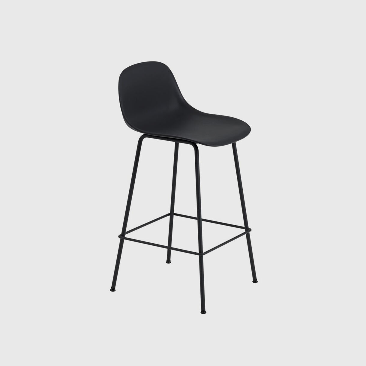 Muuto Fiber Stool with Backrest, Tube Base | Living Edge