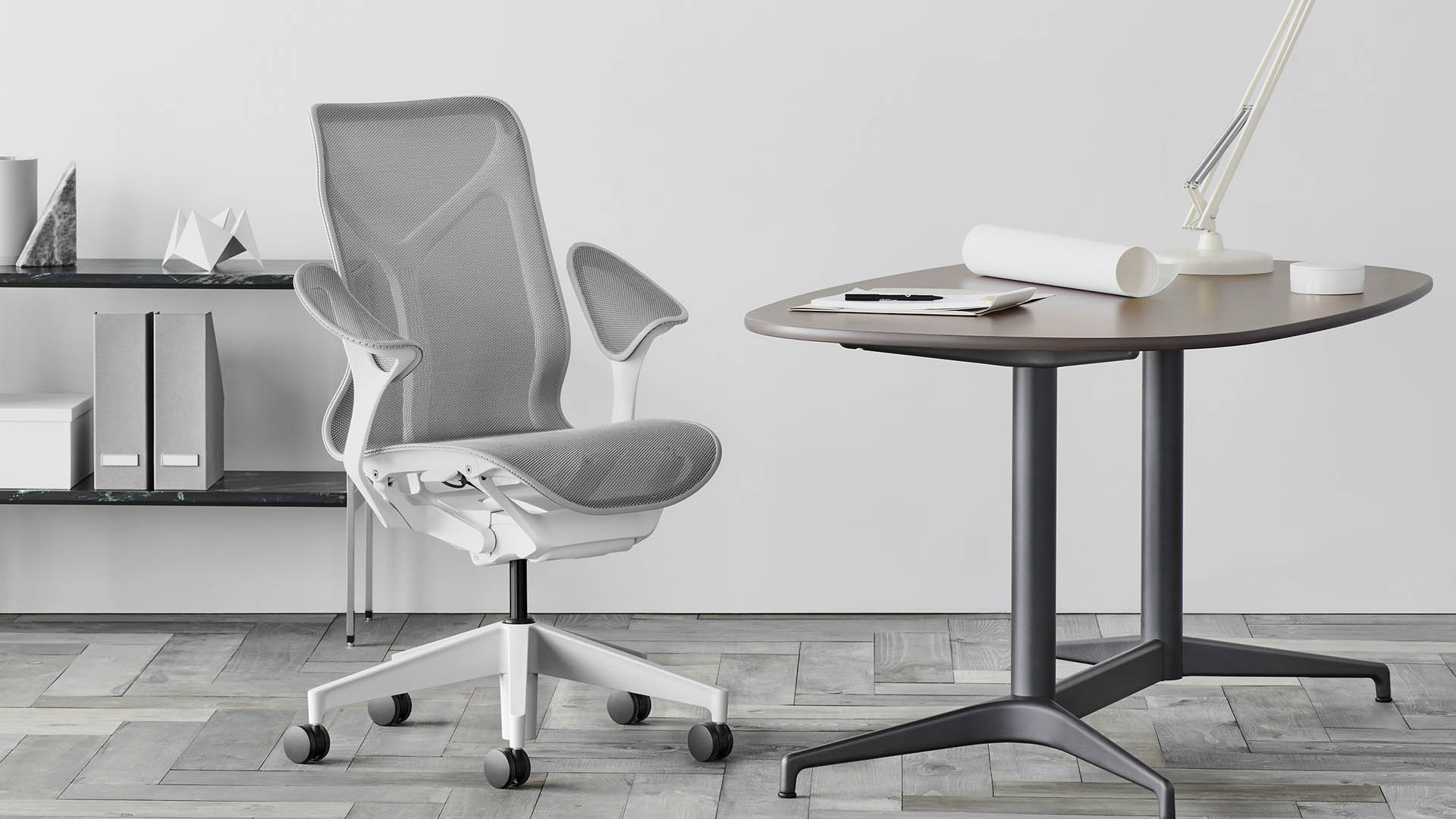 Herman Miller Cosm Chair, Canyon, Mid Back, Leaf Arms | Living Edge