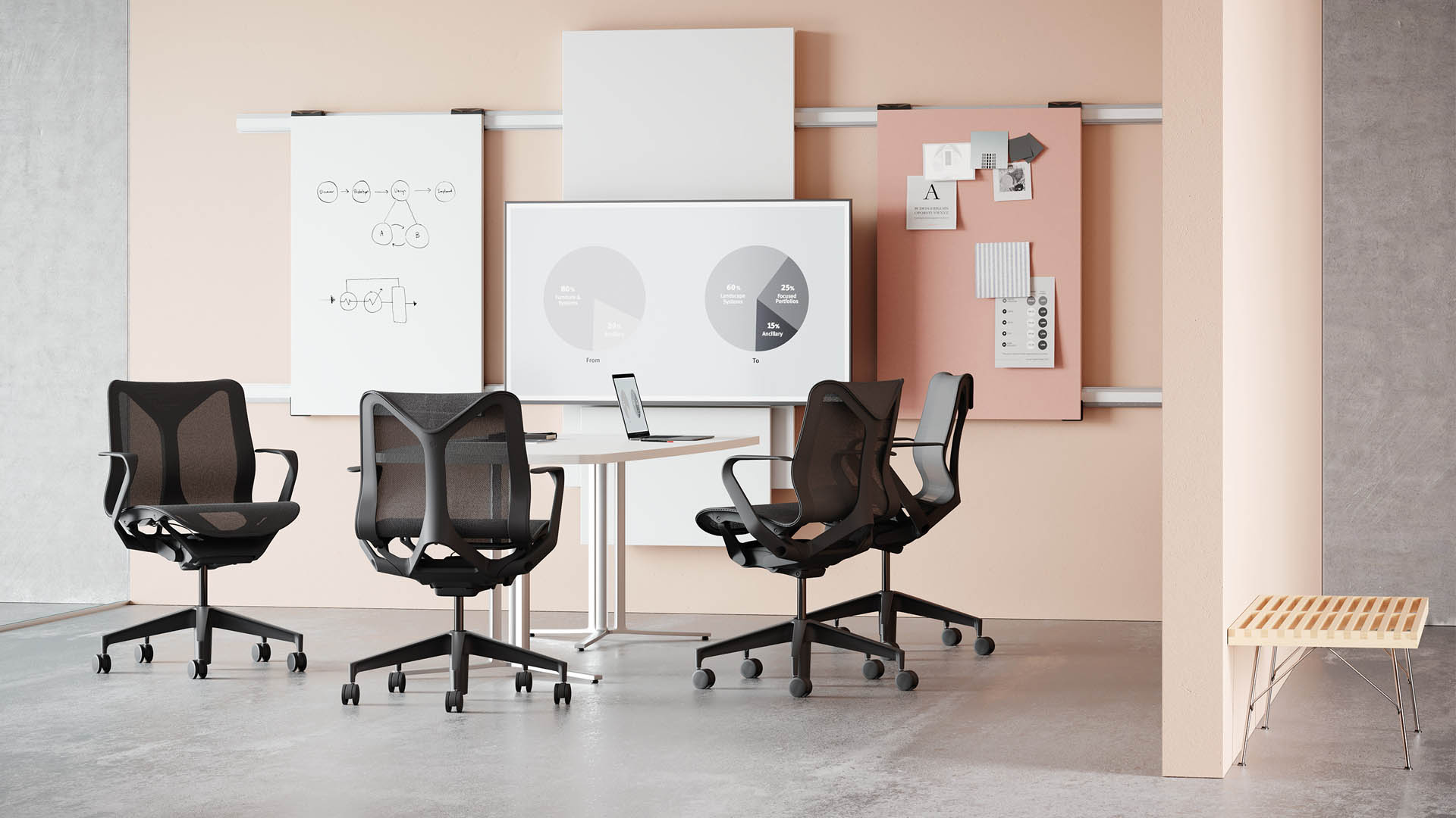 Herman Miller Cosm Chair, Mineral, Low Back, No Arms | Living Edge